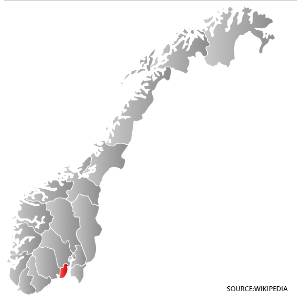 Vestfold kart – Veikart over Norge